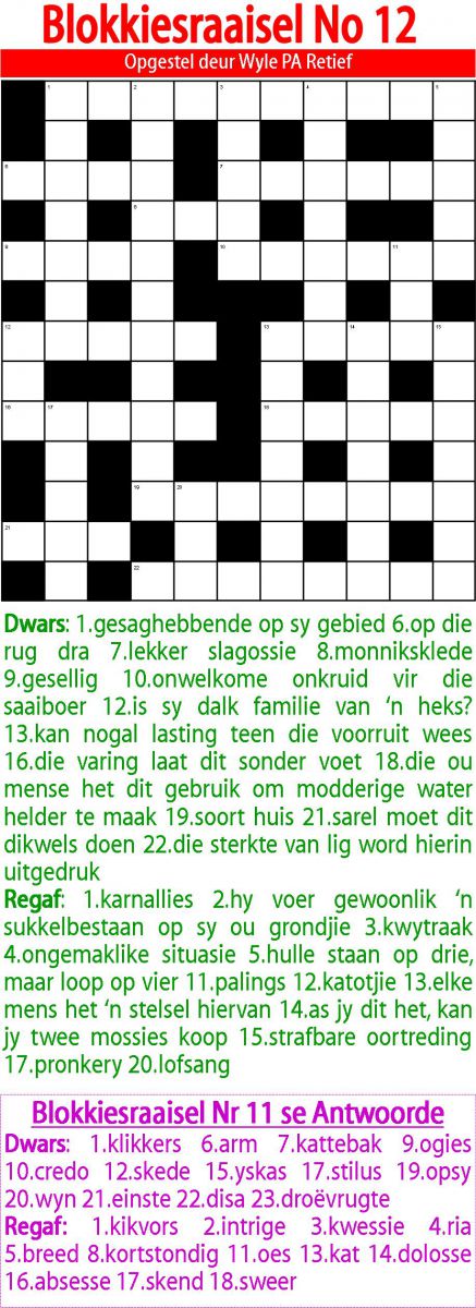 Blokkiesraaisel No 12 | Gansbaai Explore
