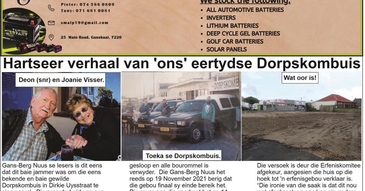 4 August 2023 - Gans-Berg Nuus / News - Xplorio™ Gansbaai