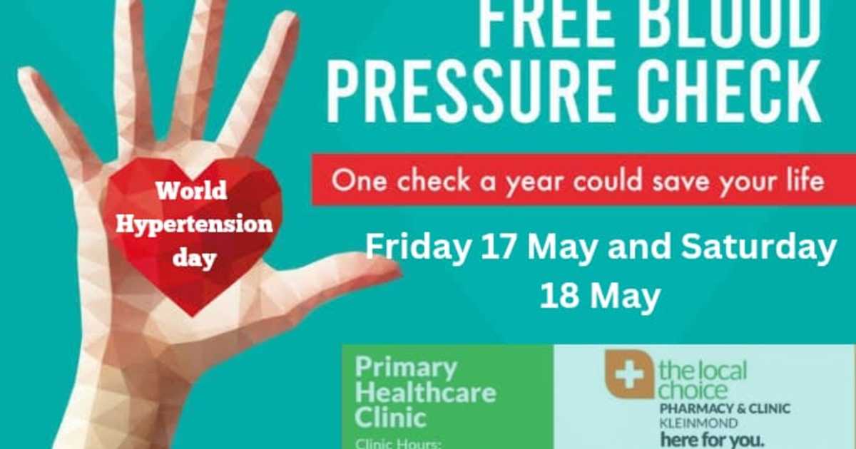 World Hypertension Day: Free Blood Pressure Tests - Kleinmond Apteek ...