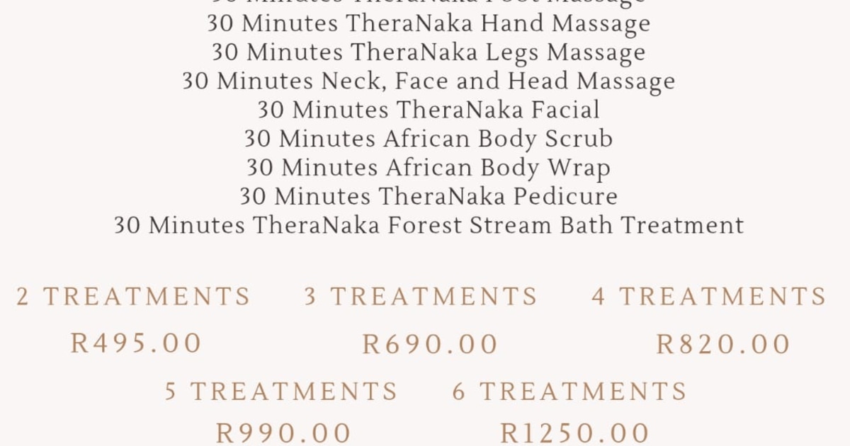 TheraNaka Pick 'n Mix - Soaring Eagles Guest Lodge & Day Spa - Xplorio ...